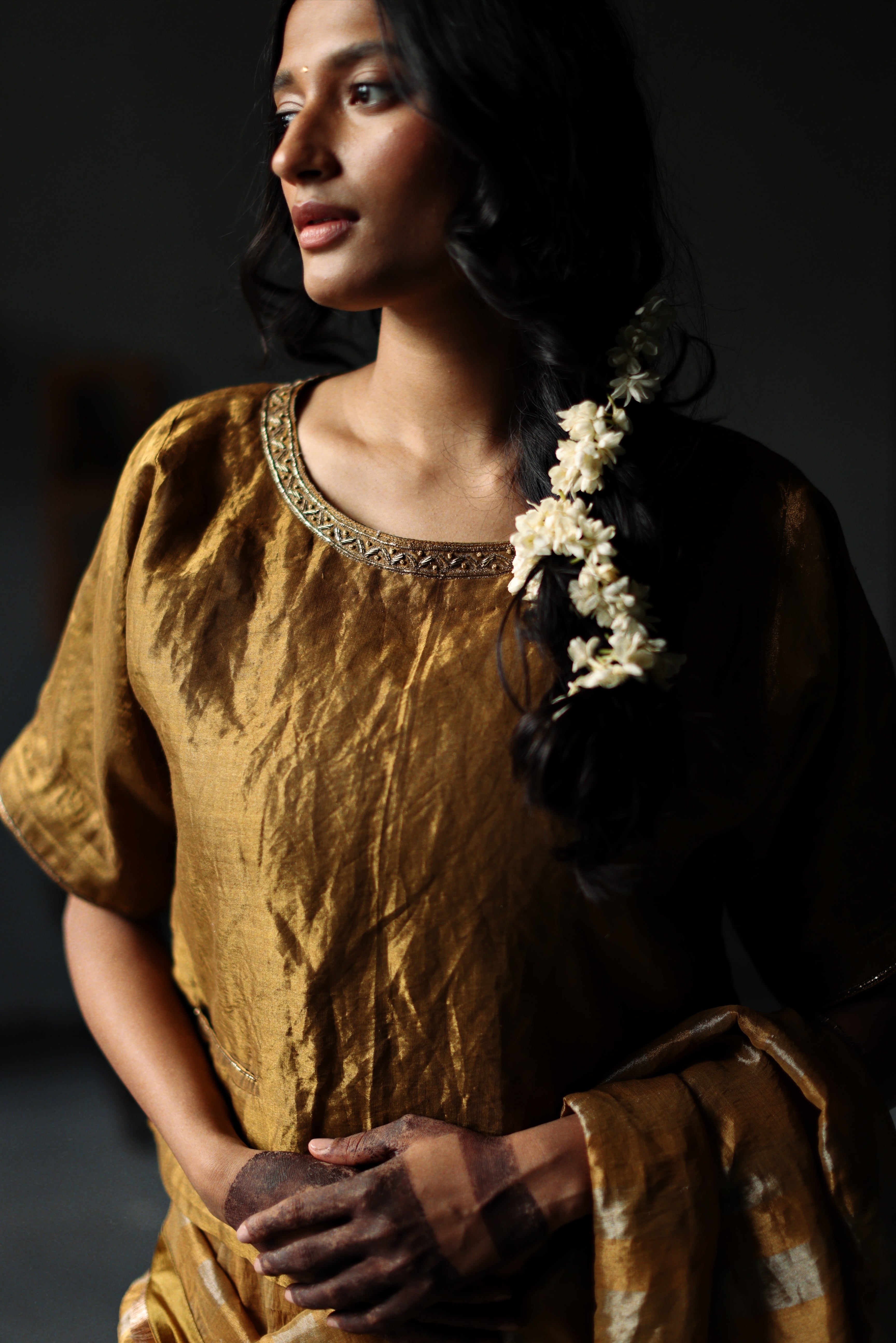 Bundi Blouse in Vintage Gold Tissue – Shorshe Clothing